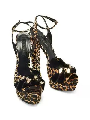 Casadei Leopard-print Platform Sandals - Black