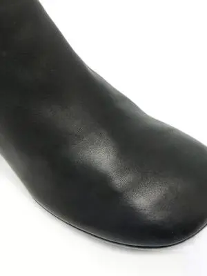 Fendi Leather Ankle Boots With Sculptural Gold-tone Heel