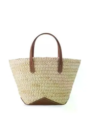 LANVIN Woven Leather-trimmed Tote Bag