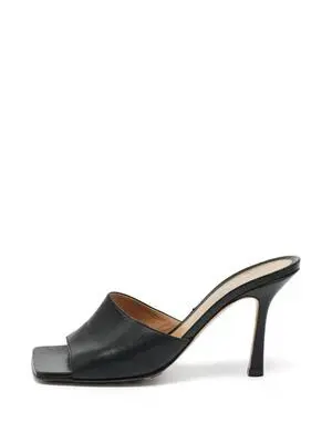 Bottega Veneta Stretch Square-toe Leather Heeled Sandals