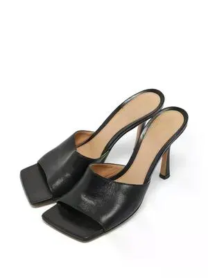 Bottega Veneta Stretch Square-toe Leather Heeled Sandals