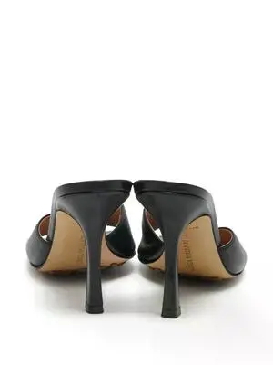 Bottega Veneta Stretch Square-toe Leather Heeled Sandals