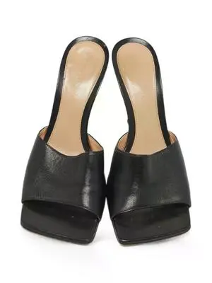 Bottega Veneta Stretch Square-toe Leather Heeled Sandals