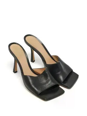 Bottega Veneta Stretch Square-toe Leather Heeled Sandals