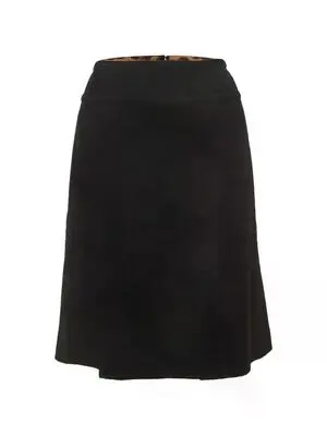 Dolce & Gabbana Wool Pencil Mini Skirt With Leopard Print Lining