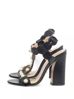 Gucci Willow Faux-pearl Embellished Sandals - Black