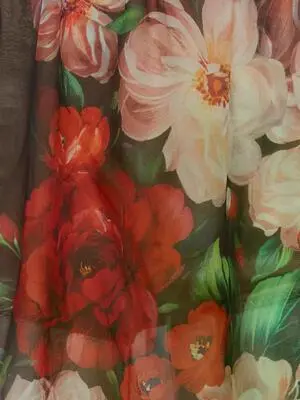Dolce & Gabbana Floral Print Sheer Midi Skirt