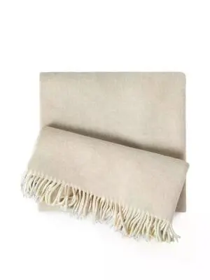 Brunello Cucinelli Wool And Cashmere Knit Scarf - Neutrals