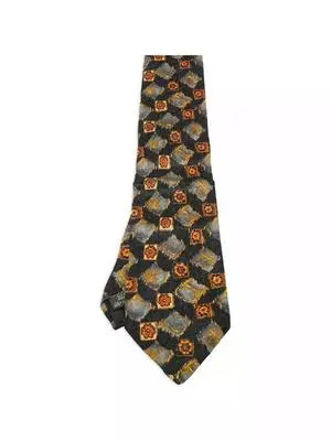 Ermenegildo Zegna Printed Silk Tie - Black