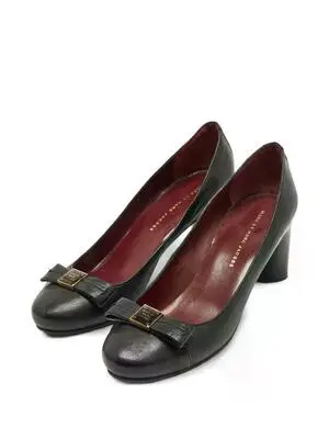 Marc Jacobs Leather Bow Detail Block Heel Pumps
