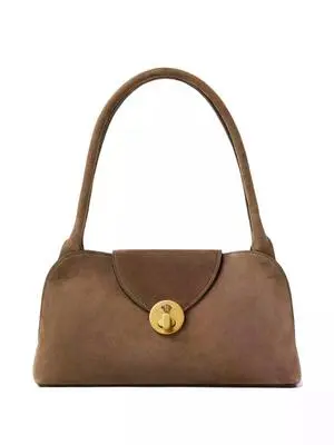 Versace Vivian Crosta Suede Shoulder Bag - Brown