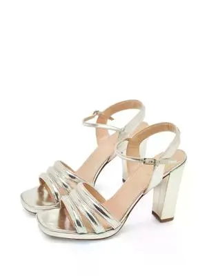 Dior Leather Block Heel Ankle Strap Sandals