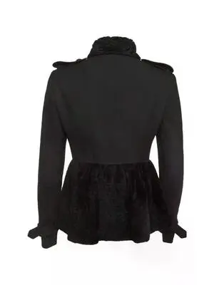 Burberry Shearling-trim Crepe Coat
