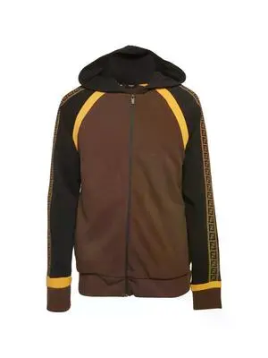Fendi Logo Tape Hoodie - Brown