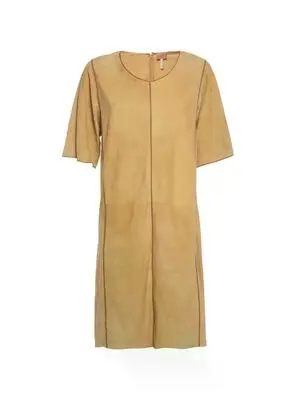 Hermès Suede Leather Mini Dress