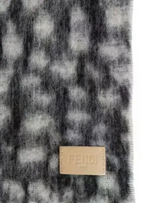 Fendi Fringed Checked Scarf