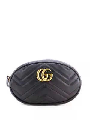 Gucci Gg Marmont Matelassé Leather Belt Bag - Black