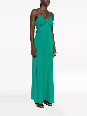 MOUTAKI V-neck Maxi Dress With Bow Detail