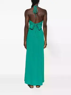 MOUTAKI V-neck Maxi Dress With Bow Detail
