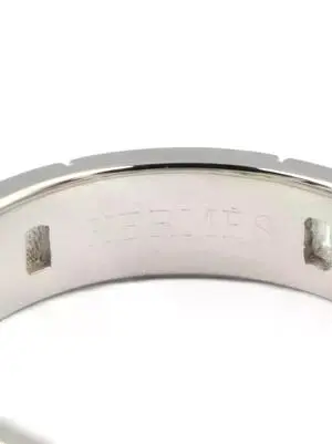 Hermès 18kt White Gold 'h' Detail Ring