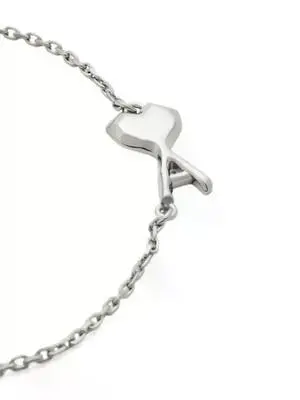 AMI Paris Hammered Brass Bracelet With De Coeur Detail
