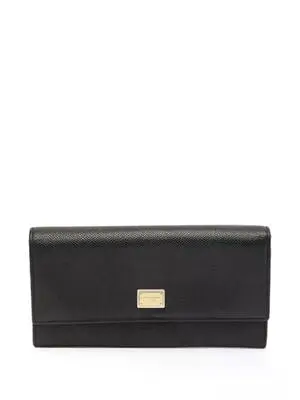 Dolce & Gabbana Logo Plaque Flap Wallet - Black