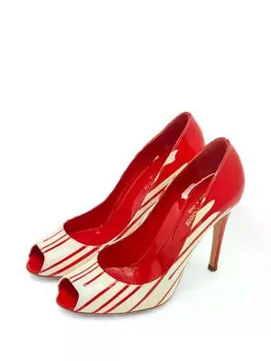 SERGIO ROSSI Drip-paint Peep-toe Pumps
