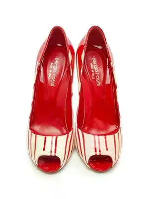 SERGIO ROSSI Drip-paint Peep-toe Pumps