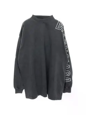 Balenciaga Logo Embroidered Oversized T-shirt - Grey