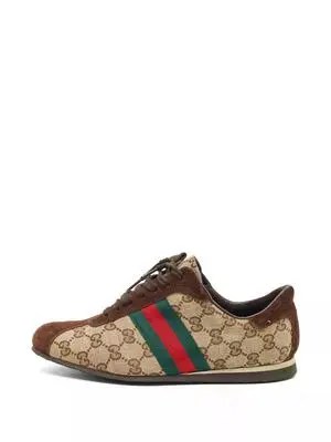Gucci Ace Web Sneakers - Brown