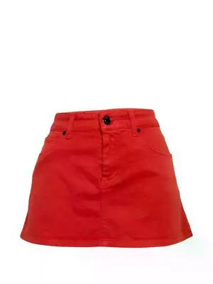 Gucci Mini Logo-appliqué Skirt - Orange
