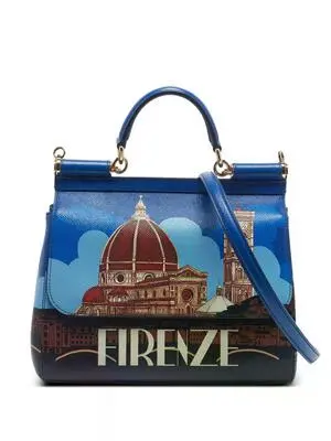 Dolce & Gabbana Medium Miss Sicily Leather Tote Bag - Blue