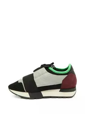 Balenciaga Race Runner Panelled Sneakers - Black