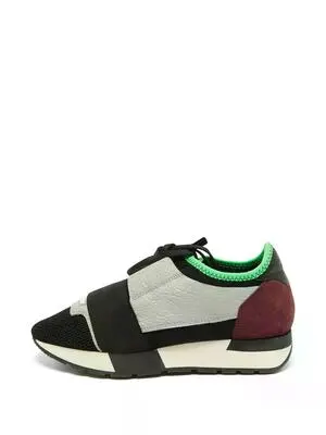 Balenciaga Race Runner Panelled Sneakers - Black