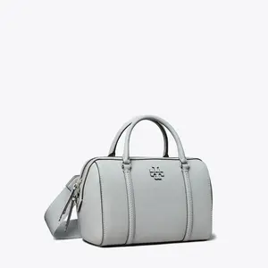 Tory Burch Pebbled Leather Satchel - Misty Cloud