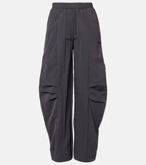 ROTATE BY BIRGER CHRISTENSEN Paneled Barrel-leg Jersey Pants - Grey