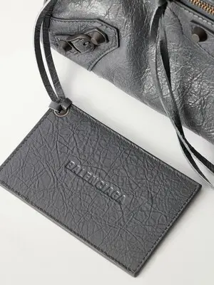 Balenciaga Le City Small Embellished Textured-leather Tote - Gray