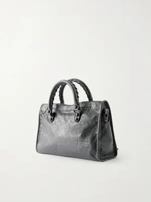 Balenciaga Le City Small Embellished Textured-leather Tote