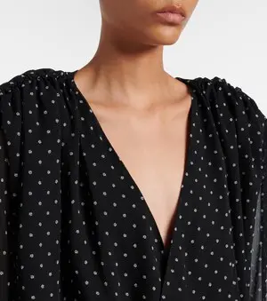 ROTATE BY BIRGER CHRISTENSEN Floral Ruched Blouse