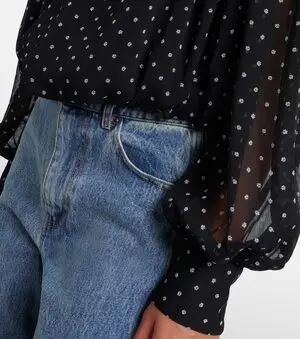 ROTATE BY BIRGER CHRISTENSEN Floral Ruched Blouse