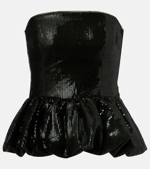 ROTATE BY BIRGER CHRISTENSEN Sequined Peplum Top