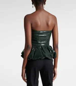 ROTATE BY BIRGER CHRISTENSEN Sequined Peplum Top