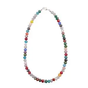 URBANE JEWELRY STUDIO Abstract Rainbow Crystal Necklace - Gray