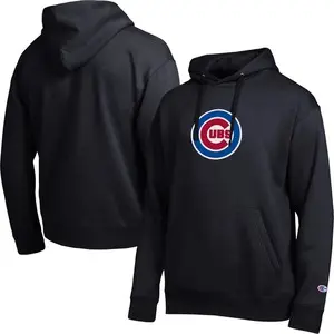 Champion Chicago Cubs Embroidered Logo Hoodie - Black