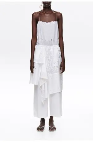 Bimba Y Lola Embroidered Asymmetrical Handkerchief Jumpsuit