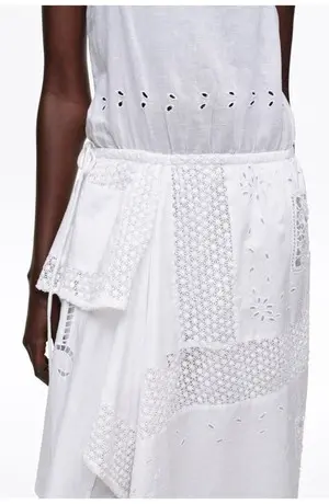 Bimba Y Lola Embroidered Asymmetrical Handkerchief Jumpsuit