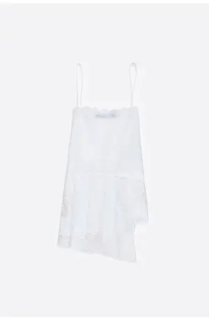 Bimba Y Lola Embroidered Asymmetric Handkerchief Hem Top