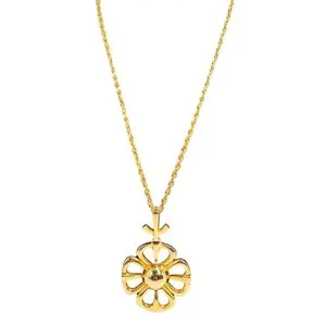 MADISON BEVERLY HILLS Vintage -tone Flower Pendant Necklace - Gold