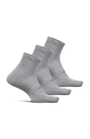 FEETURES Feetures High Performance Max Cushion Quarter Socks Light Gray