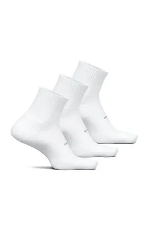 FEETURES High Performance Max Cushion Quarter Socks - Pure